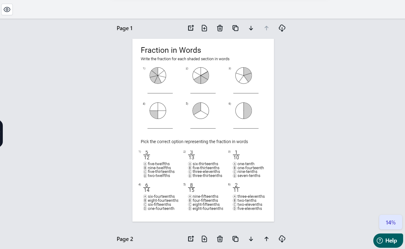 FE – Legacy – Fraction Worksheets Generator