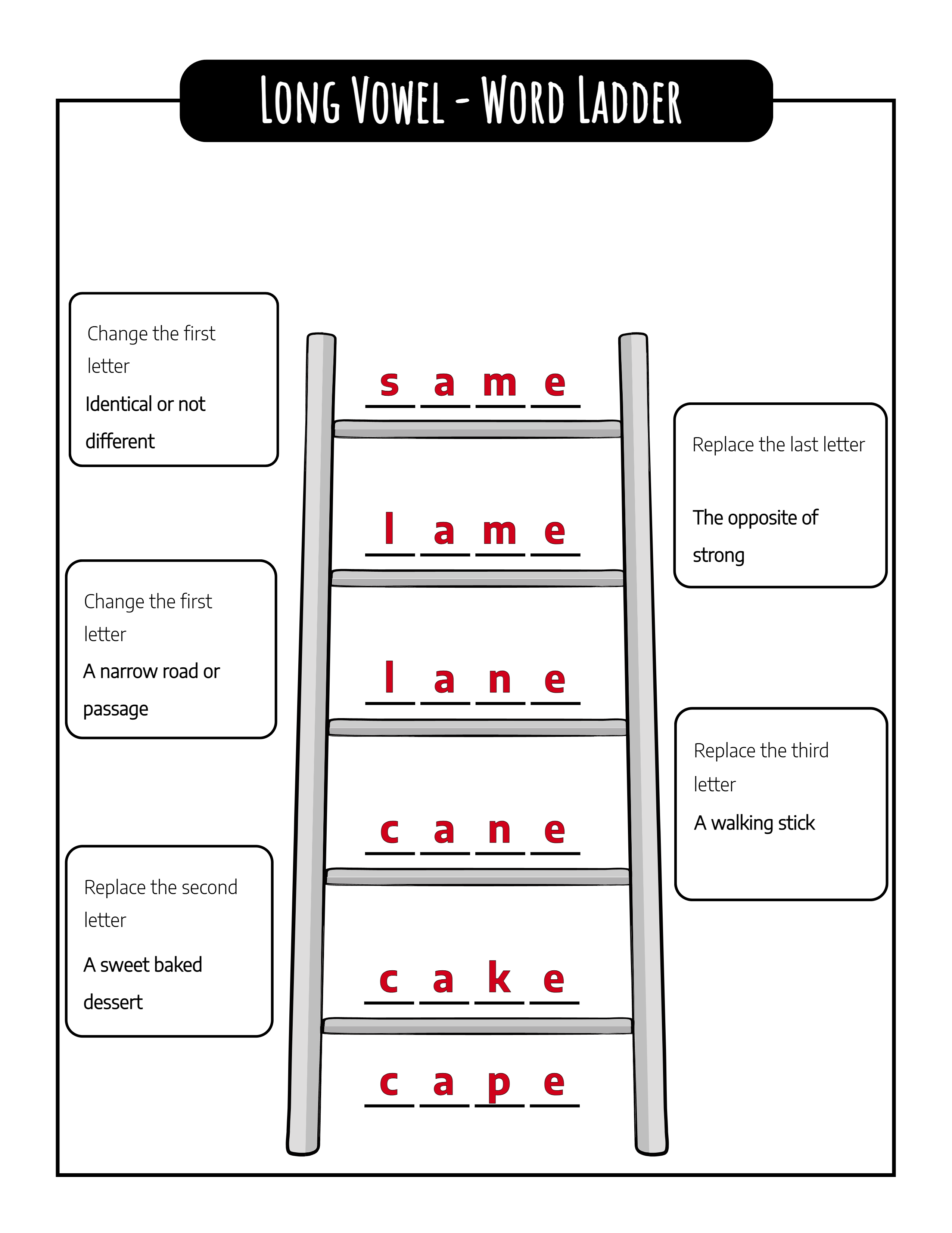 OTO2 – Word Ladder Worksheets Generator